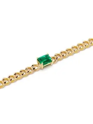 ANITA KO 18kt Yellow Small Cuban Link Emerald Bracelet
