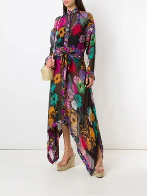 AMIR SLAMA Floral Print Long Dress