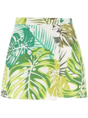 AMIR SLAMA Palm Leaf Print Mini Skirt