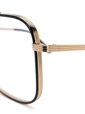 Victoria Beckham Grooved Square-frame Eyeglasses