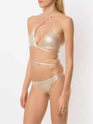 ADRIANA DEGREAS Metallic Halterneck Bikini