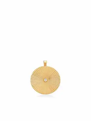 Monica Vinader Disco Round Diamond Pendant - Gold