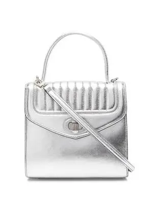 DELAGE Freda Metallic Leather Tote Bag - Grey