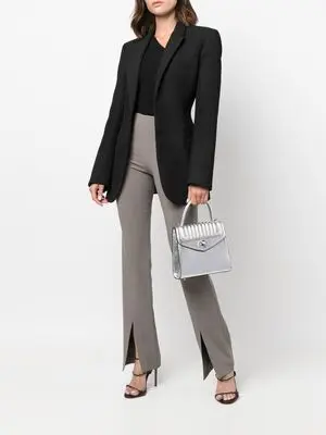 DELAGE Freda Metallic Leather Tote Bag - Grey