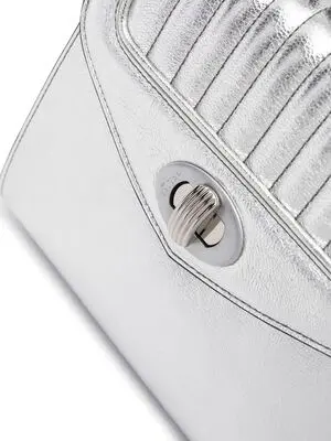 DELAGE Freda Metallic Leather Tote Bag - Grey