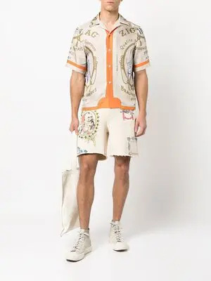 Amiri Printed Jersey Fleece Shorts