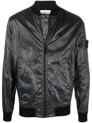 Stone Island Logo-patch Bomber Jacket - Black