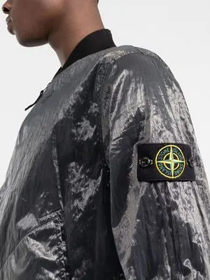 Stone Island Logo-patch Bomber Jacket - Black