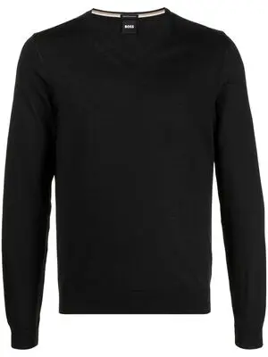 BOSS V-neck Jumper - Black