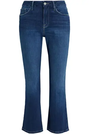 FRAME Le Cropped Mini Boot Mid-rise Jeans - Mid Denim