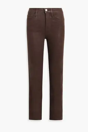 FRAME FRAME Le Sylvie Coated Slim-Leg Jeans - Chocolate