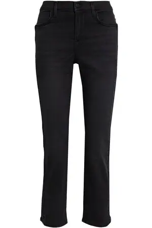 FRAME Le High Straight Highrise Straightleg Jeans - Black