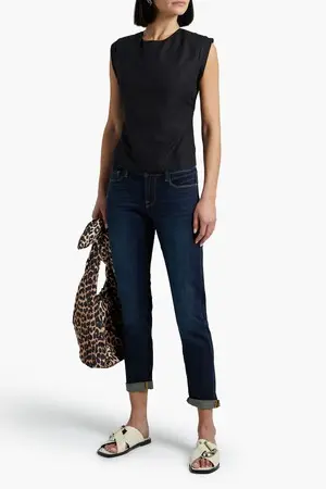 FRAME Laceup Linen, Cotton And Lyocellblend Top