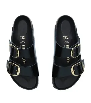 BIRKENSTOCK Leather Arizona Big Buckle Sandals - Black