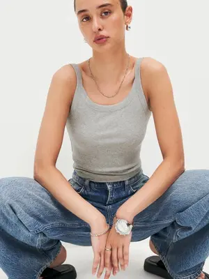 REFORMATION Calie Tank Top - Grey