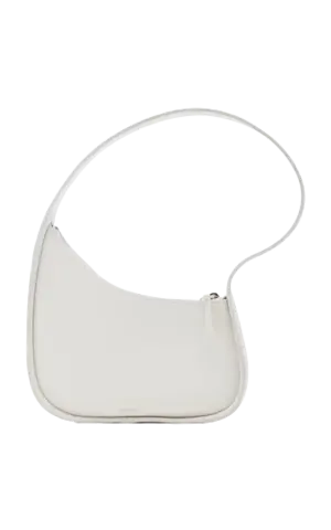 THE ROW Half Moon Leather Shoulder Bag Ivory