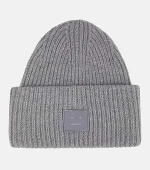 Acne Studios Pansy Ribbed-knit Beanie - Grey