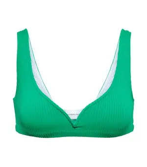 ALEXANDRA MIRO Kamala Ribbed Bikini Top - Green