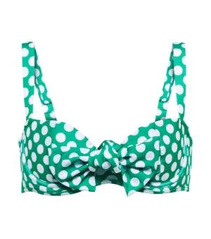 ALEXANDRA MIRO Clara Polka-dot Bikini Top - Green
