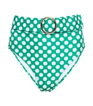 ALEXANDRA MIRO Ursula Polka-dot Bikini Bottom - Green