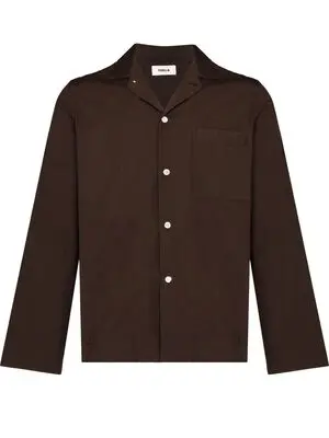TEKLA Long-sleeve Pyjama Shirt - Brown