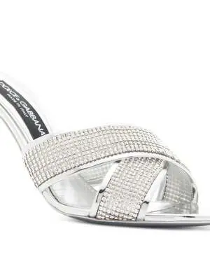 Dolce & Gabbana Crystal-embellished Heeled Sandals - Silver