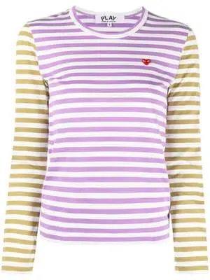Play Comme Des Garcon Heart Patch T-shirt - Purple