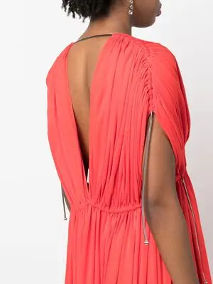 LANVIN V-neck Pleated Gown