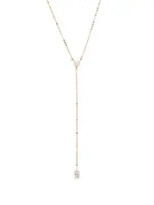 ANITA KO 18kt Rose Gold Diamond Lariat Necklace - Pink