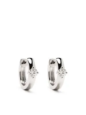 ANITA KO 18kt White Gold Diamond Huggie Earrings - Silver