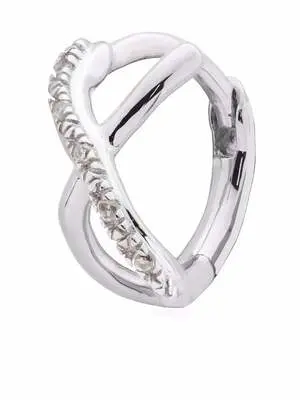 Monica Vinader Riva Crossover Huggie Earrings - Silver