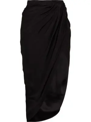 Gauge81 Paita Draped Asymmetric Silk Skirt - Black