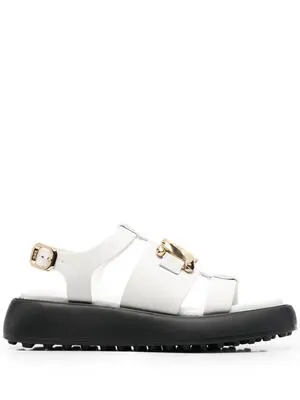 TOD'S Logo Open-toe Sandals - White