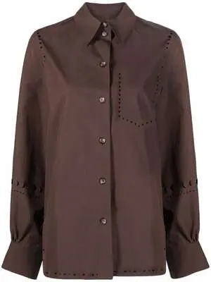 Nanushka Laser-cut Shirt - Brown
