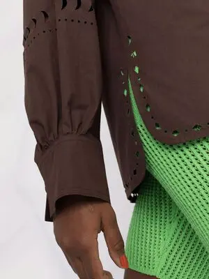 Nanushka Laser-cut Shirt - Brown