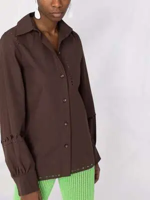 Nanushka Laser-cut Shirt - Brown