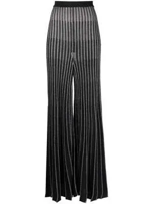 Stella McCartney Pleated Wide-leg Trousers - Black