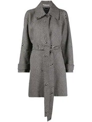 Stella McCartney Glitch Herringbone Coat - Black