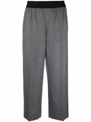 Stella McCartney Cropped Flannel Trousers - Grey