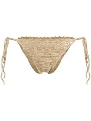 Cult Gaia Side-tie Crochet Bikini Bottom - Neutrals