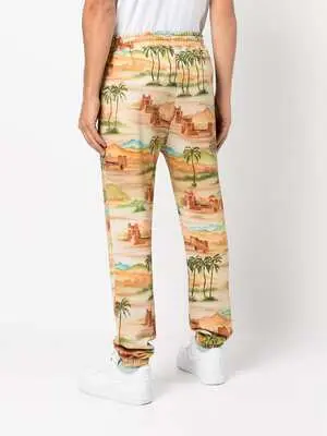 LES BENJAMINS Landscape-print Cotton Joggers