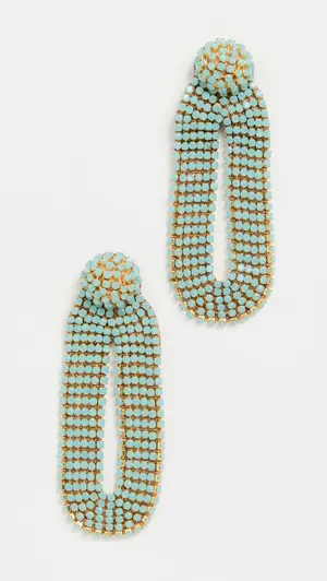 Deepa Gurnani Bianca Earrings - Turquoise