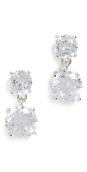 Shashi Cz Drop Earrings - White Gold