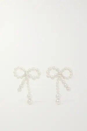 Sophie Bille Brahe Rosette De Perles 14-karat Gold Pearl Earrings - White