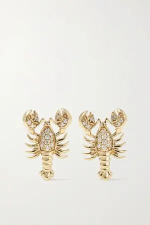 SYDNEY EVAN Lobster 14-karat Diamond Stud Earrings - Gold