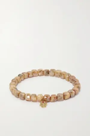 SYDNEY EVAN Small Hamsa Quartz And Diamond Bracelet - Orange