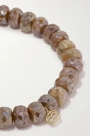 SYDNEY EVAN Tiny Feather Labradorite And Diamond Bracelet