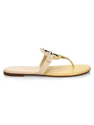 Tory Burch Women's Miller Colorblocked Leather Sandals - Lavender Cornbread Plum  Sweet Corn