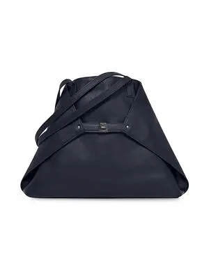 Akris Women's AI Medium Leather Shoulder Bag - White Denim