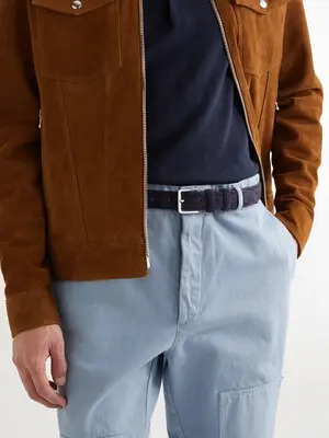 Mr P. 3cm Suede Belt - Blue